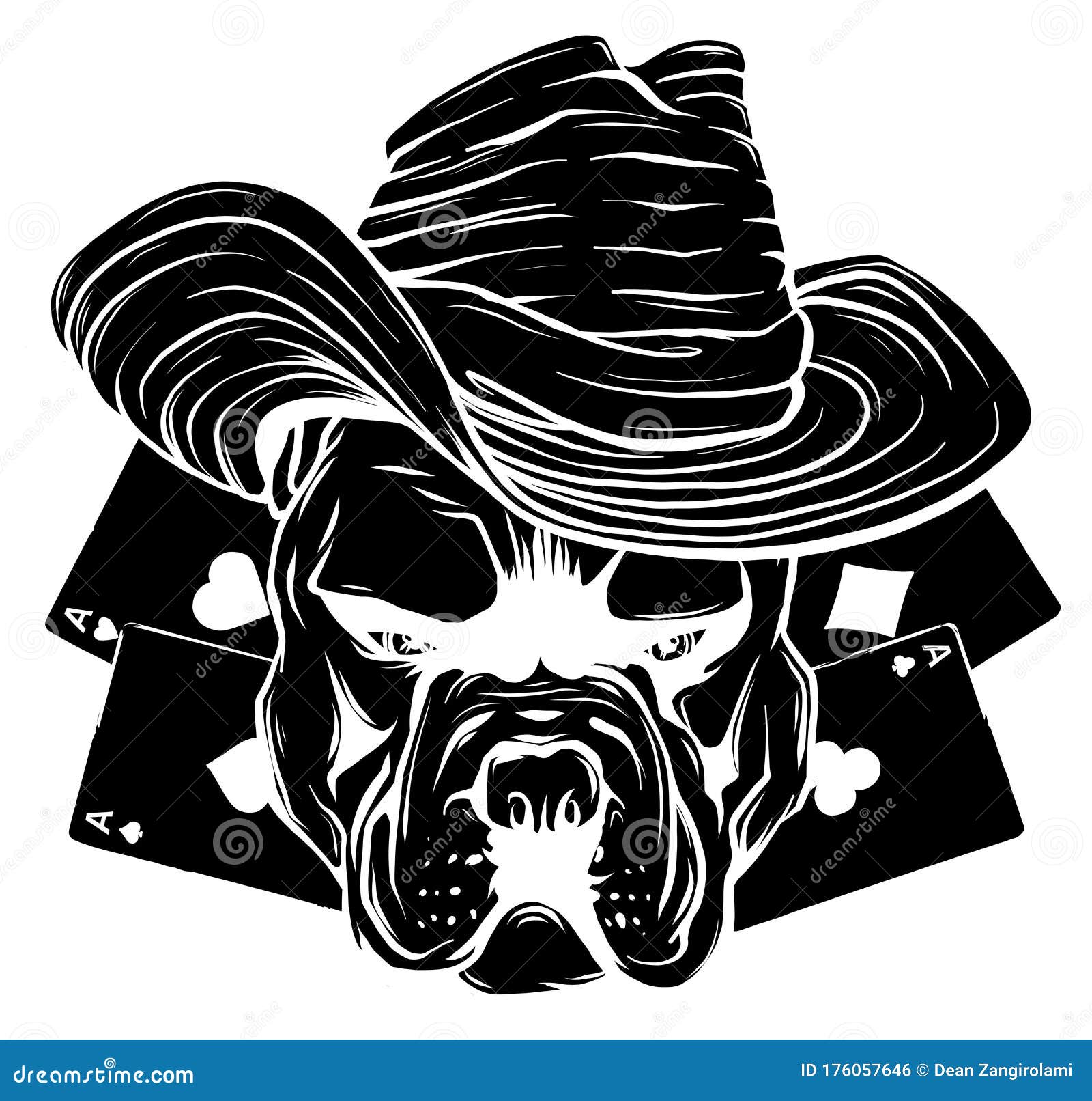 Playing Card and Bulldog Vector Illustration Design Stock Vector ... Playing Card and Bulldog Vector Illustration Design Stock Vector ...