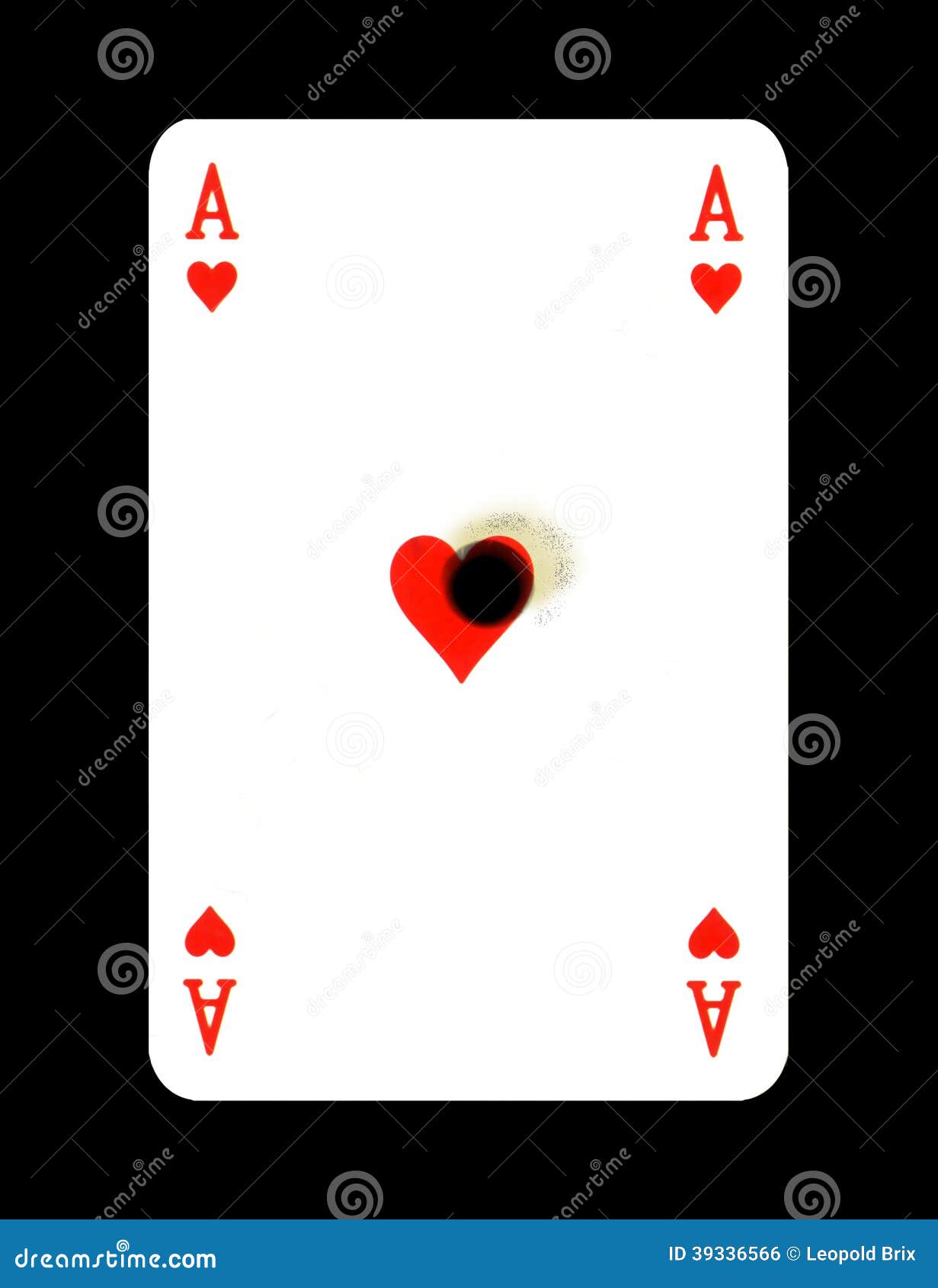 Playing Card with Bullet Hole Stock Illustration - Illustration of ...