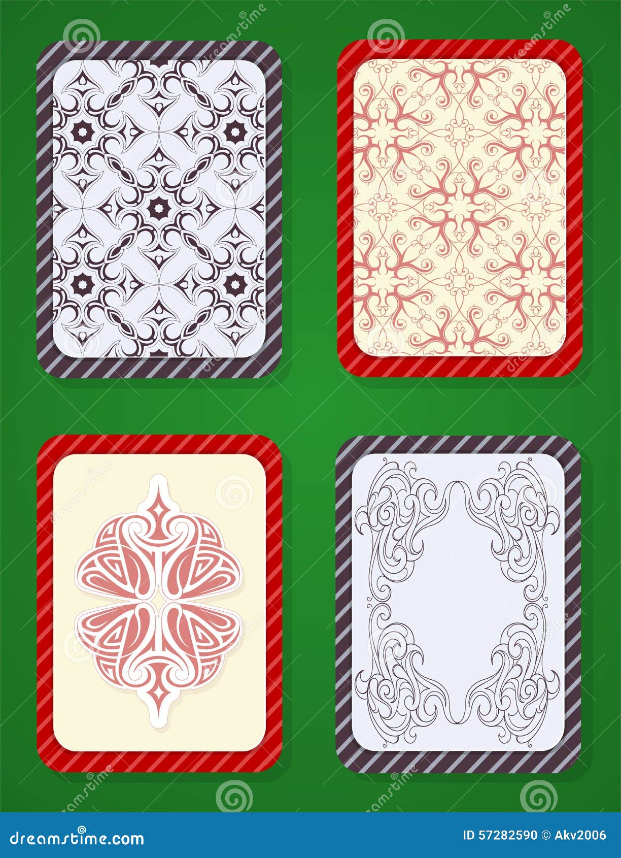 Playing card deck design stock vector. Illustration of curls - 57282590