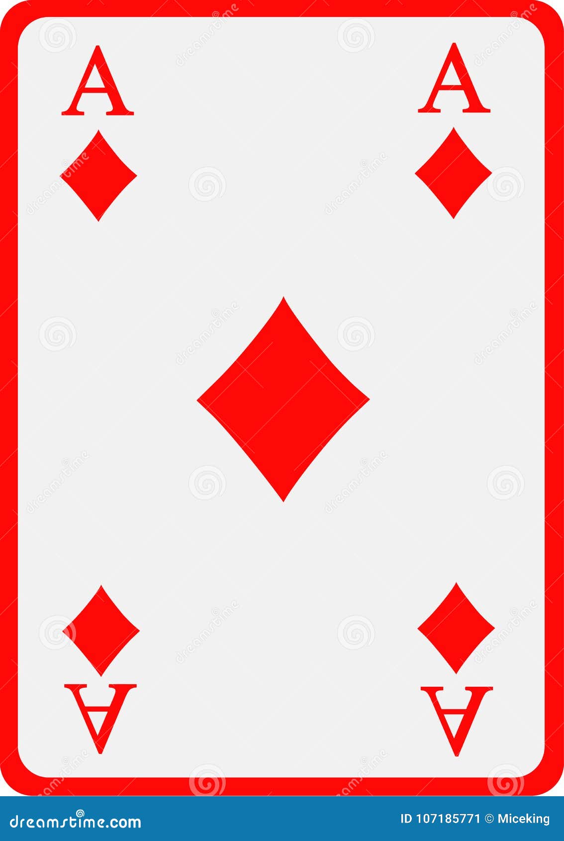 Playing card diamond ace stock vector. Illustration of spades - 107185771