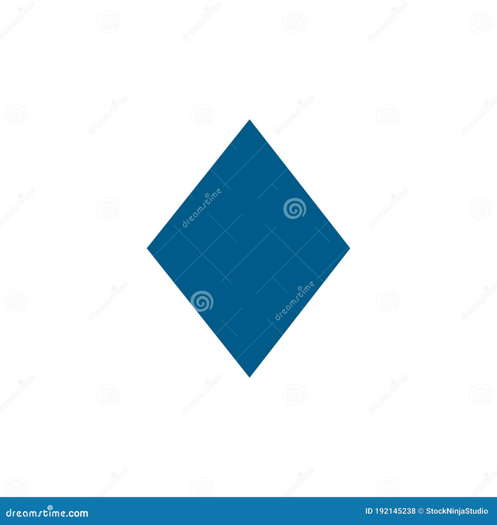 Playing Card Diamond Blue Icon on White Background. Blue Flat Style ...