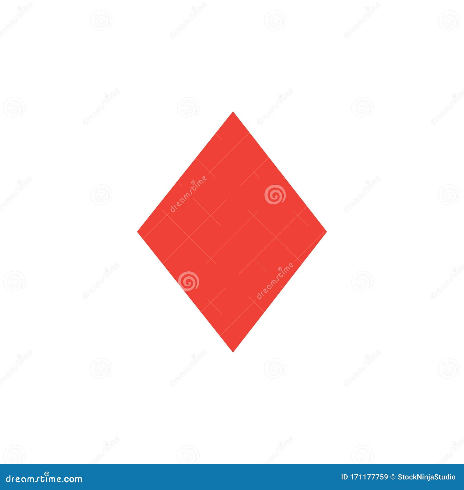 Playing Card Diamond Red Icon on White Background. Red Flat Style ...