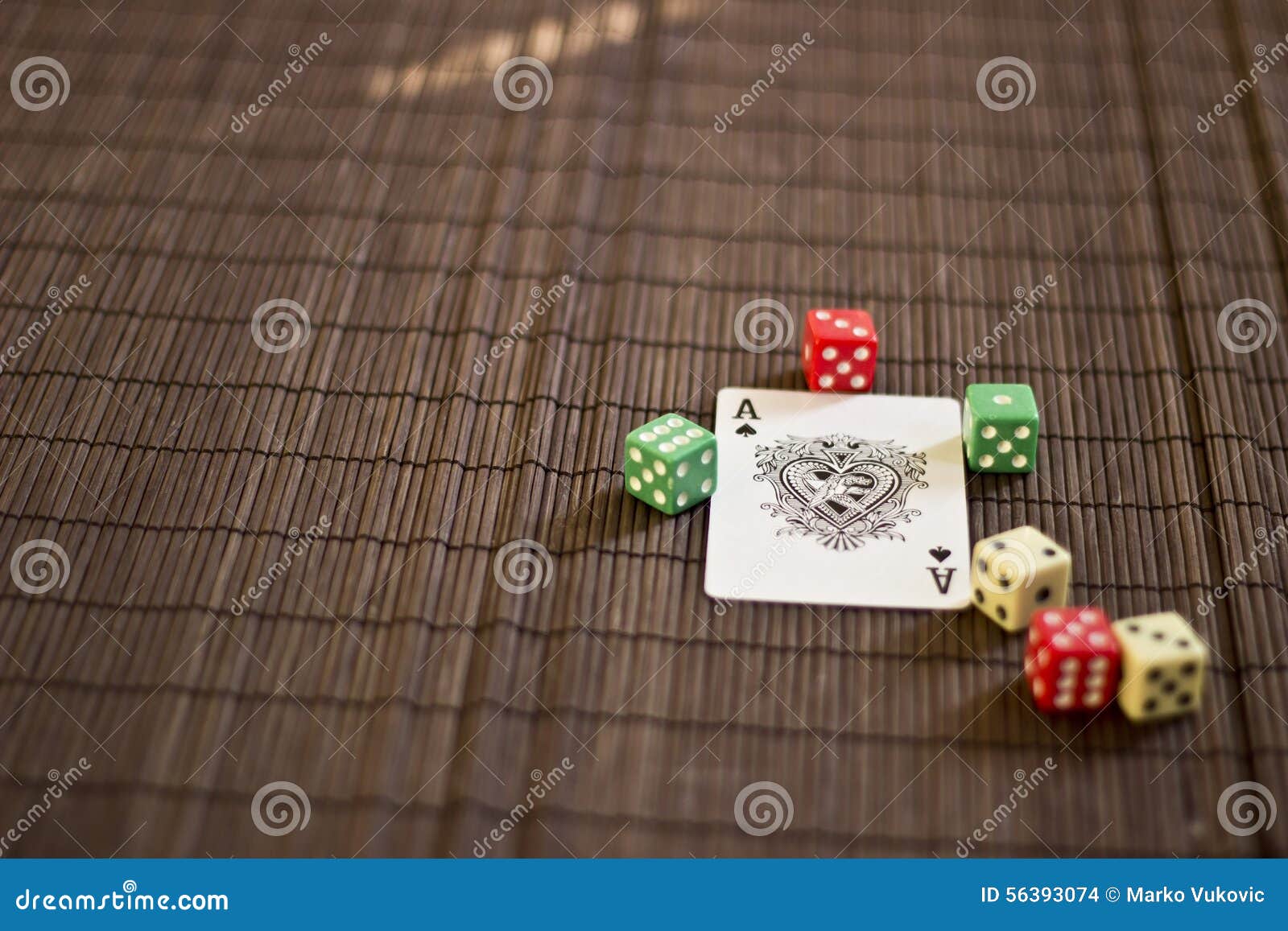 Playing Card with Dices stock photo. Image of rough, white - 56393074