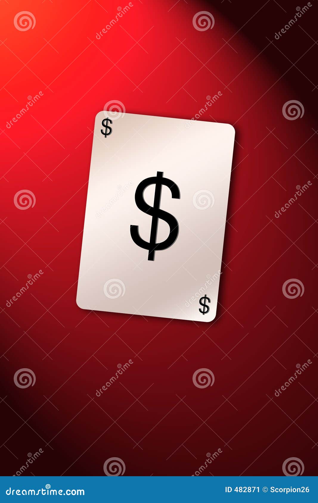 Playing card dollar stock illustration. Illustration of dive - 482871
