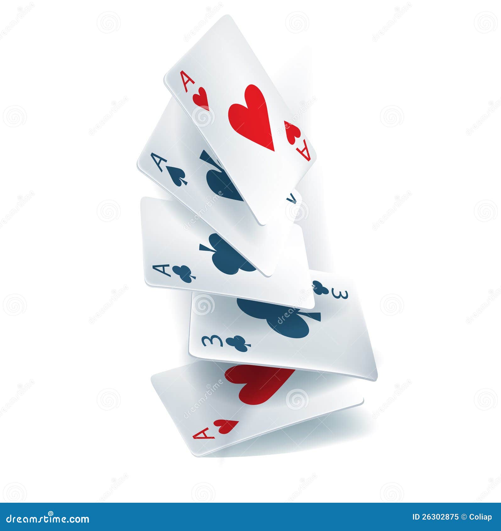 Playing card falling stock vector. Illustration of heart - 26302875