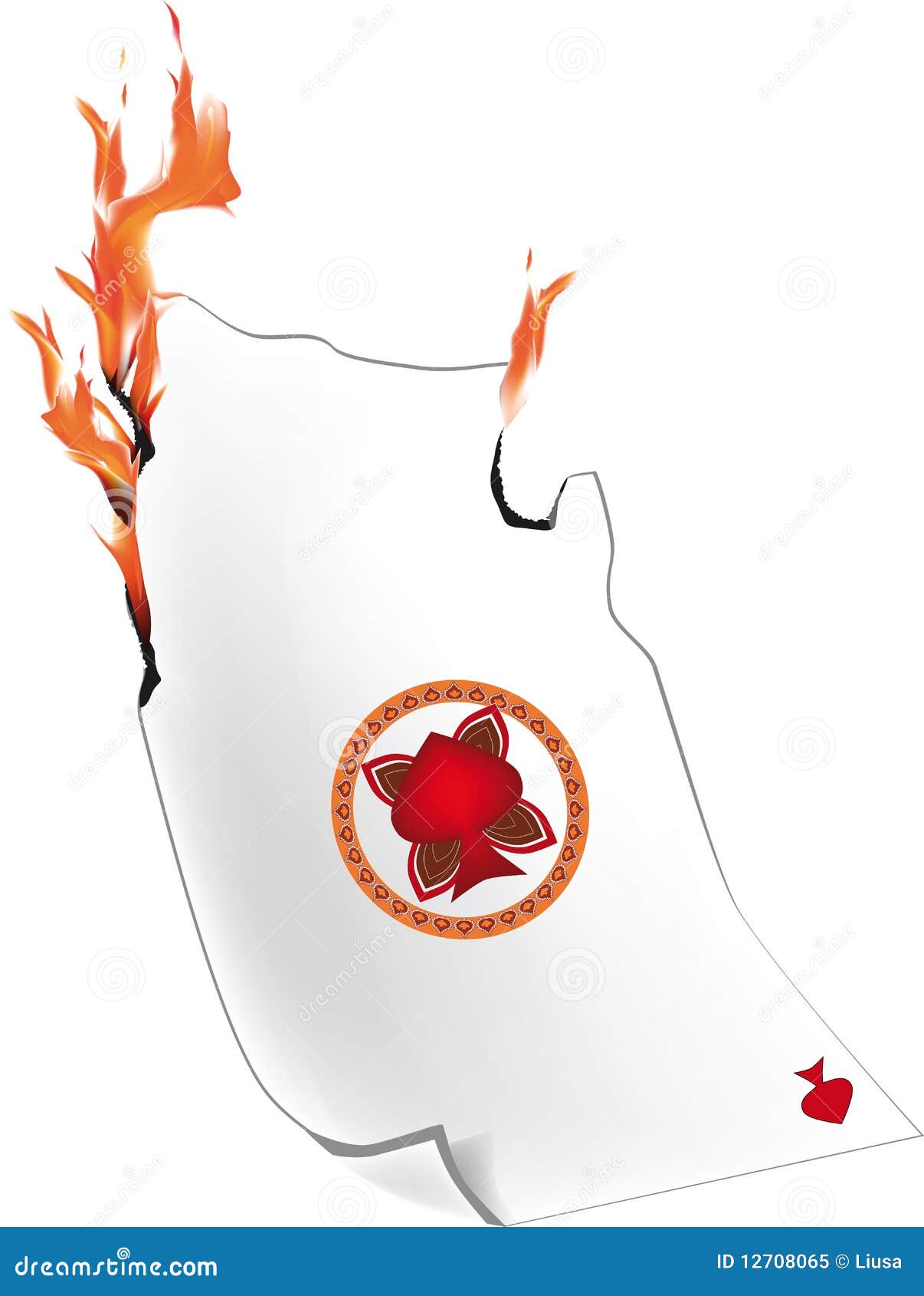 Playing card and fire stock vector. Illustration of casino - 12708065