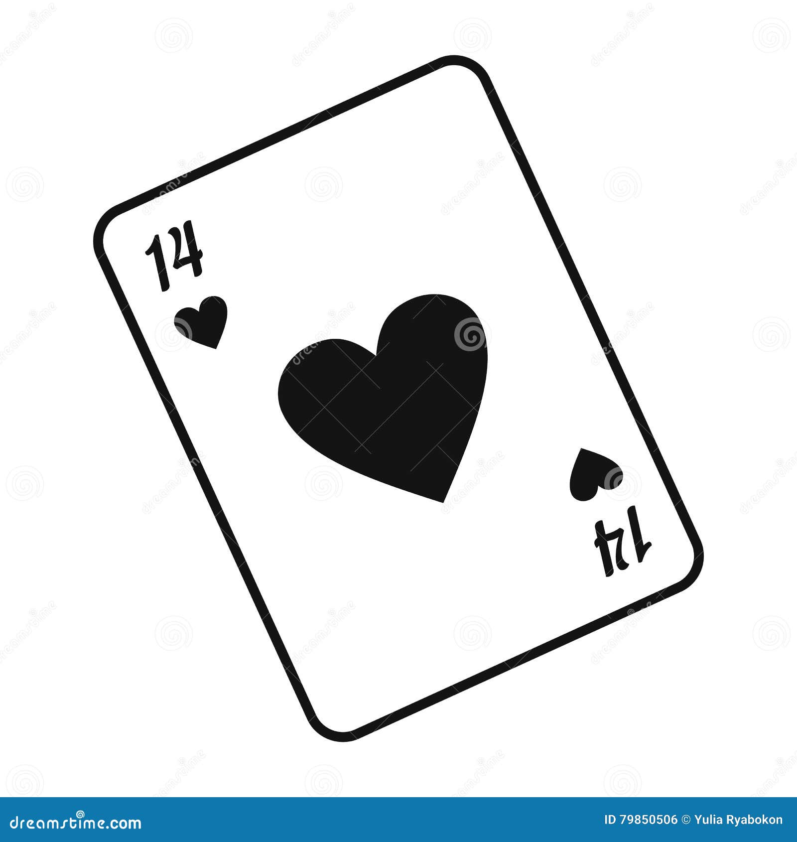 Playing card with heart stock vector. Illustration of casino - 79850506