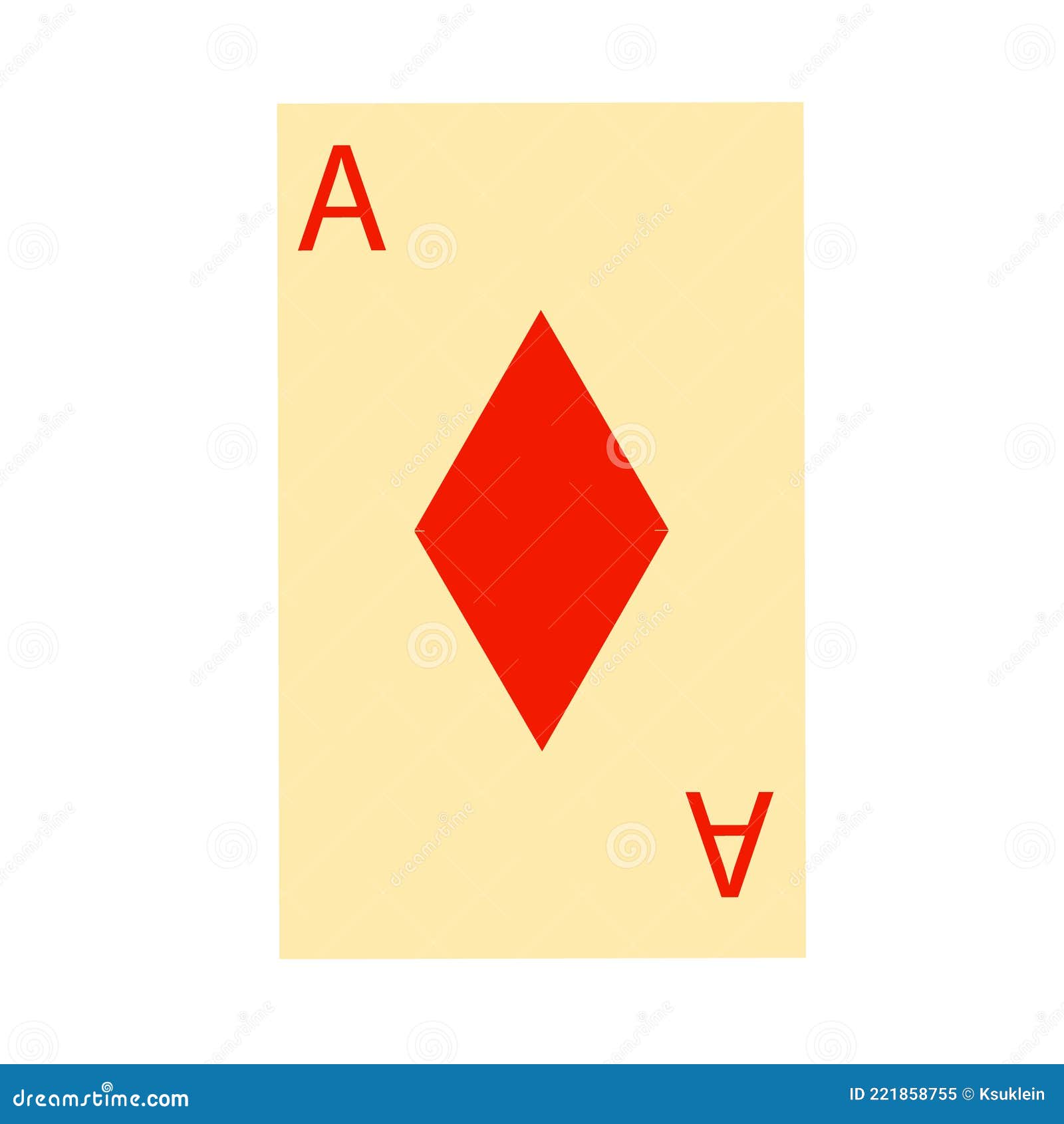Playing Card Icon with Ace of Diamonds. Vector Clip Art Stock Vector ...