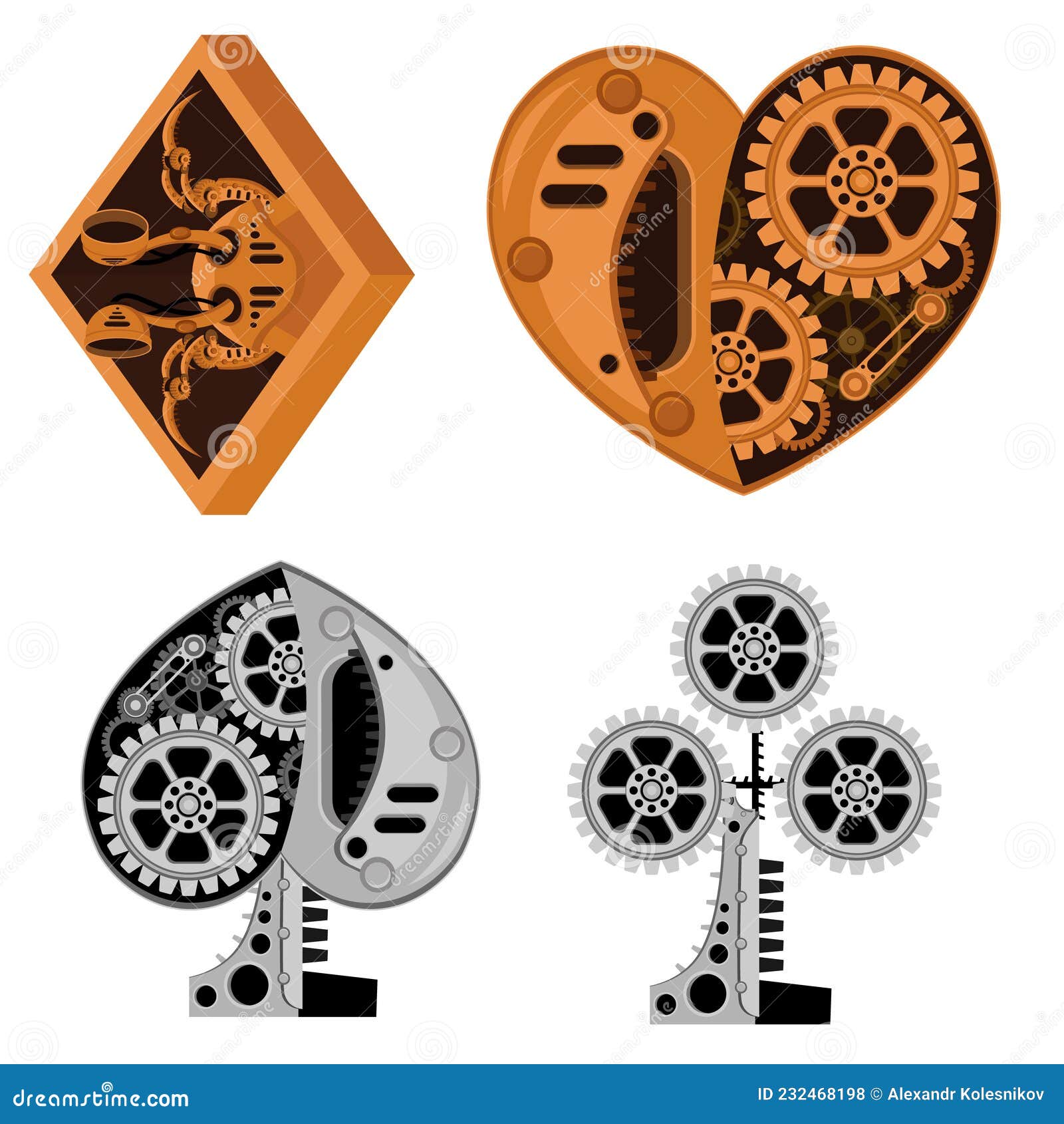 Steampunk Ace Of Spades Cartoon Vector | CartoonDealer.com #132029033