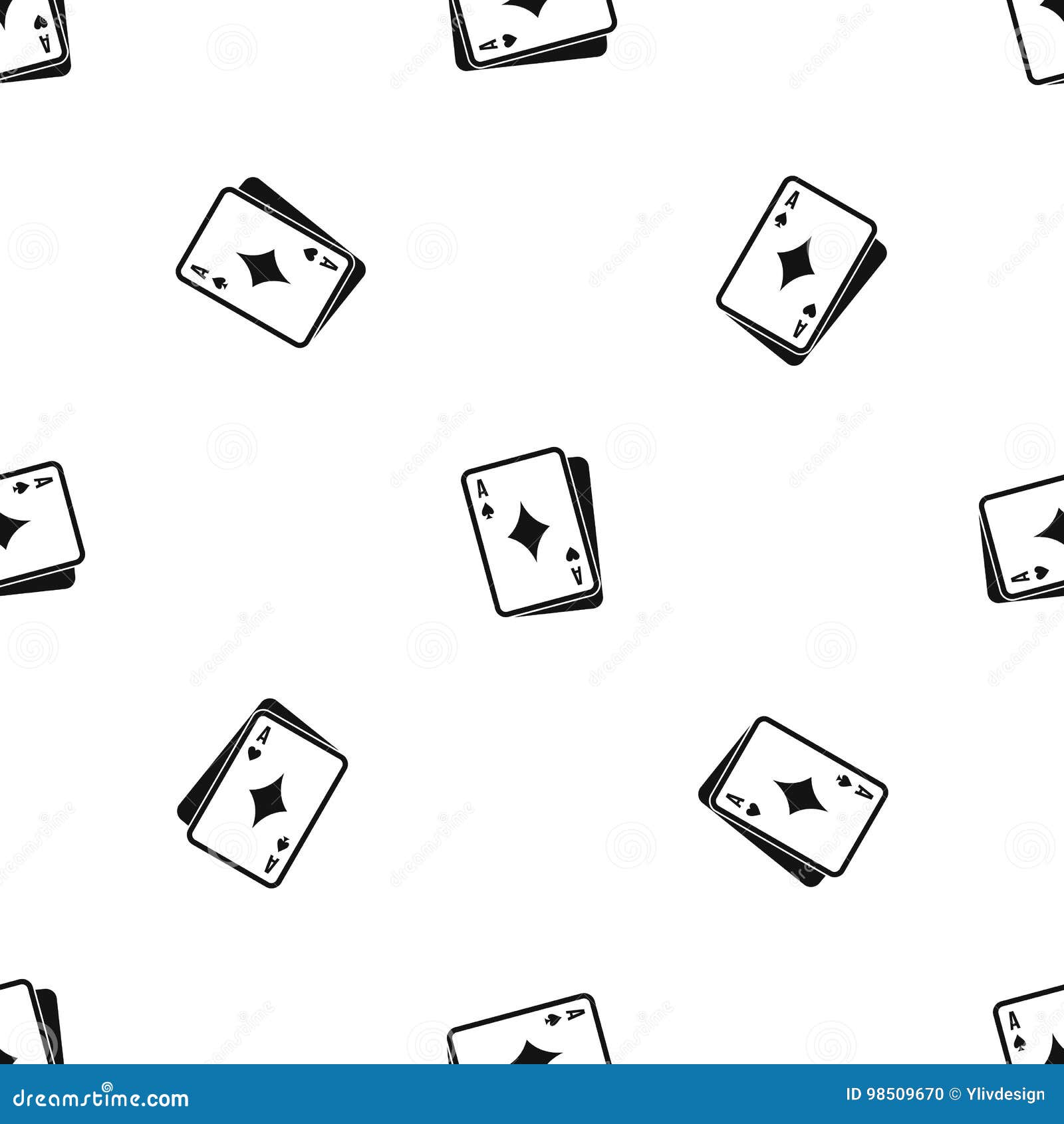 Playing Card Pattern Seamless Black Stock Vector - Illustration of ...