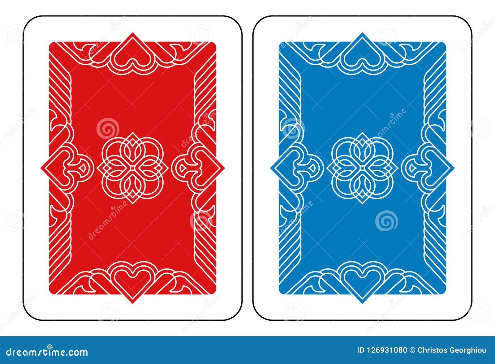 Playing Card Reverse Back in Red and Blue Stock Vector - Illustration ...