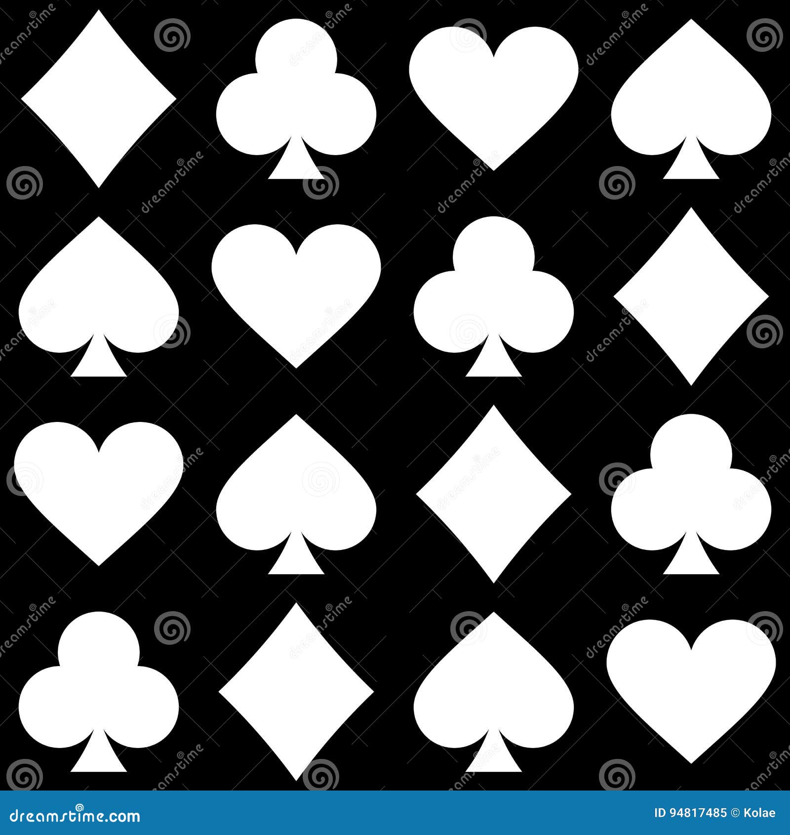 Playing Card Seamless Pattern Stock Vector - Illustration of playing ...