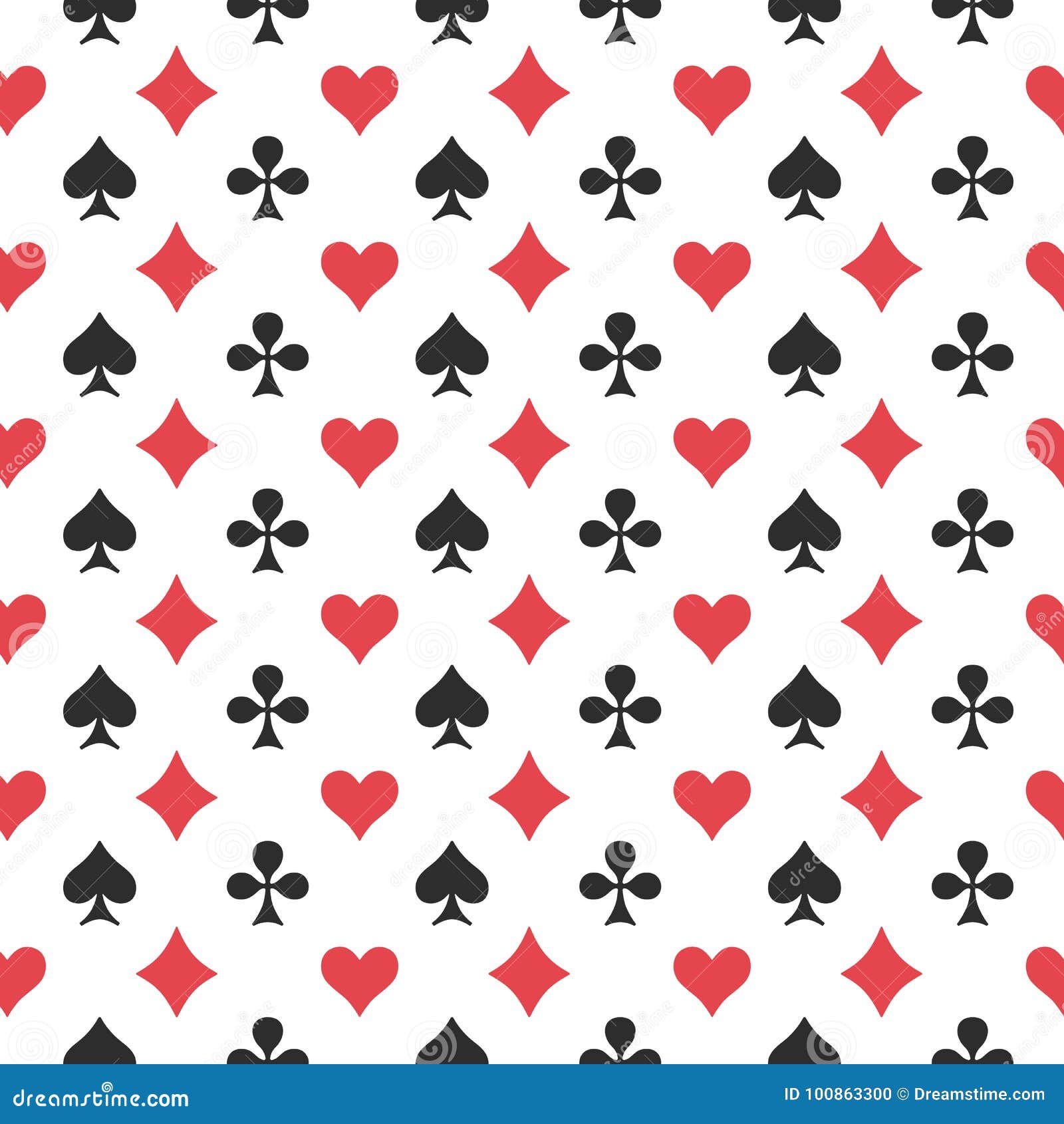 Playing Card Seamless Pattern Stock Vector - Illustration of club ...