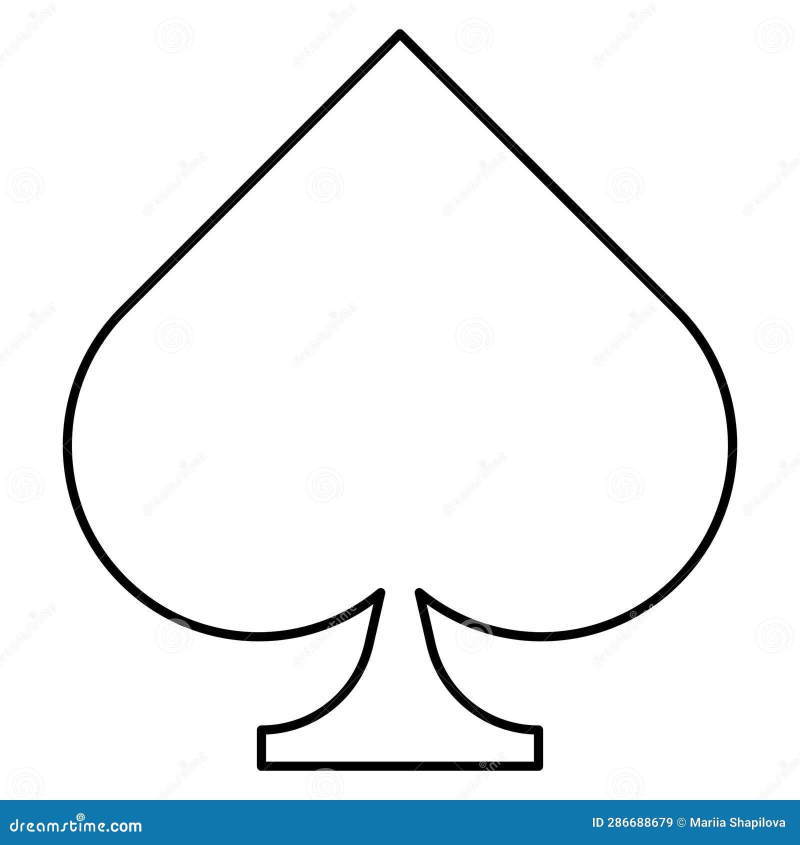 Playing Card Spade Suit Line Icon Stock Illustration - Illustration of ...
