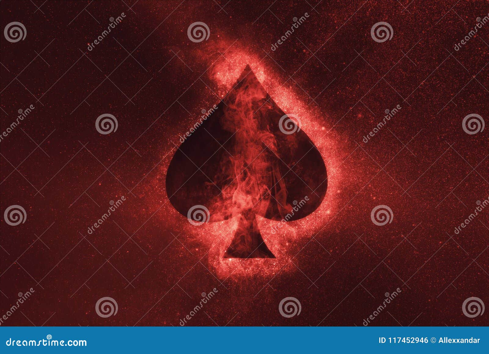 Playing card. Spade symbol stock illustration. Illustration of night ...