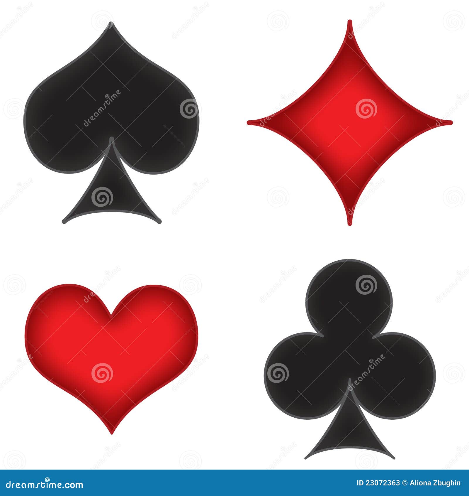 Playing card suits stock vector. Illustration of glossy - 23072363