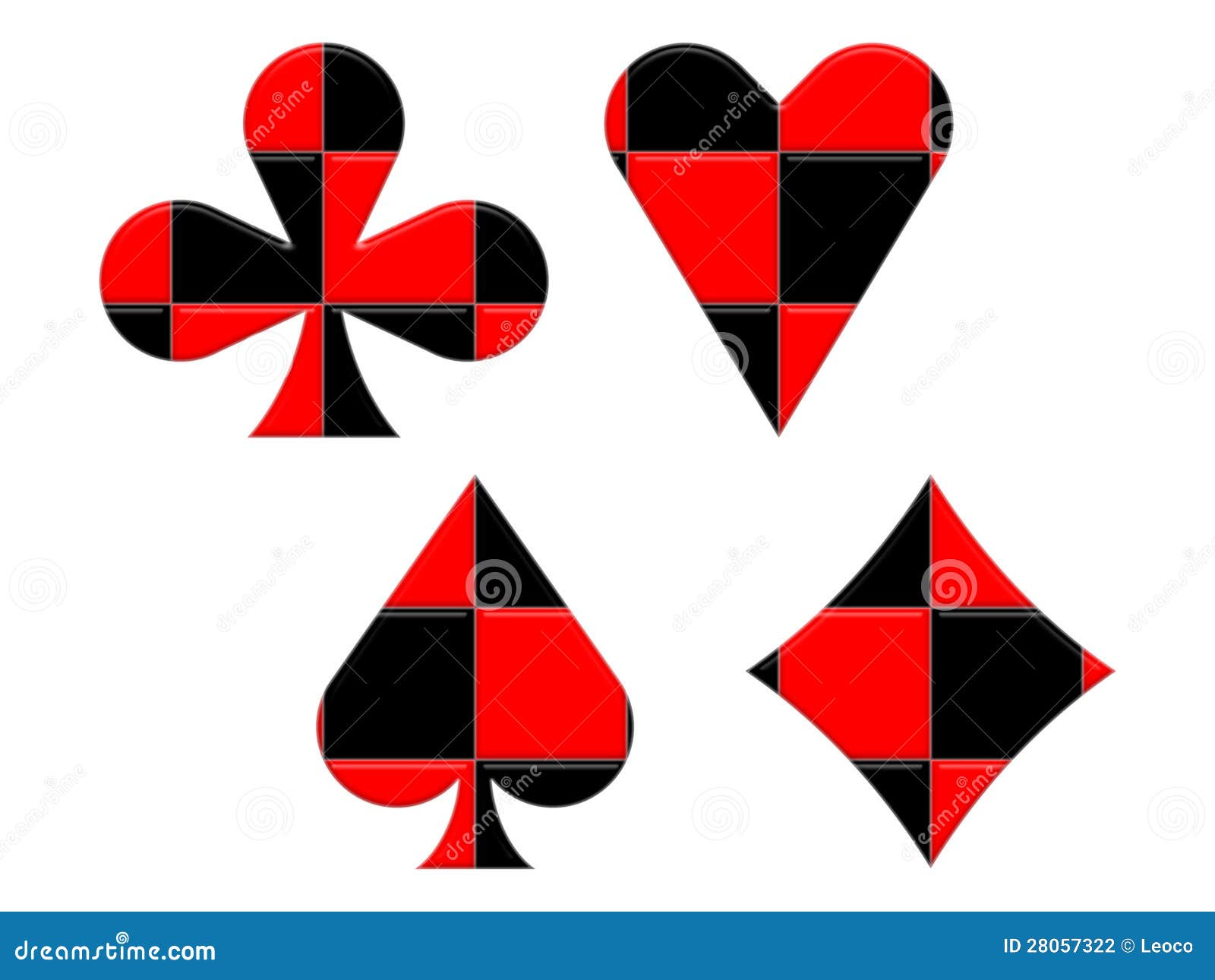 The playing card suits stock illustration. Illustration of checked ...
