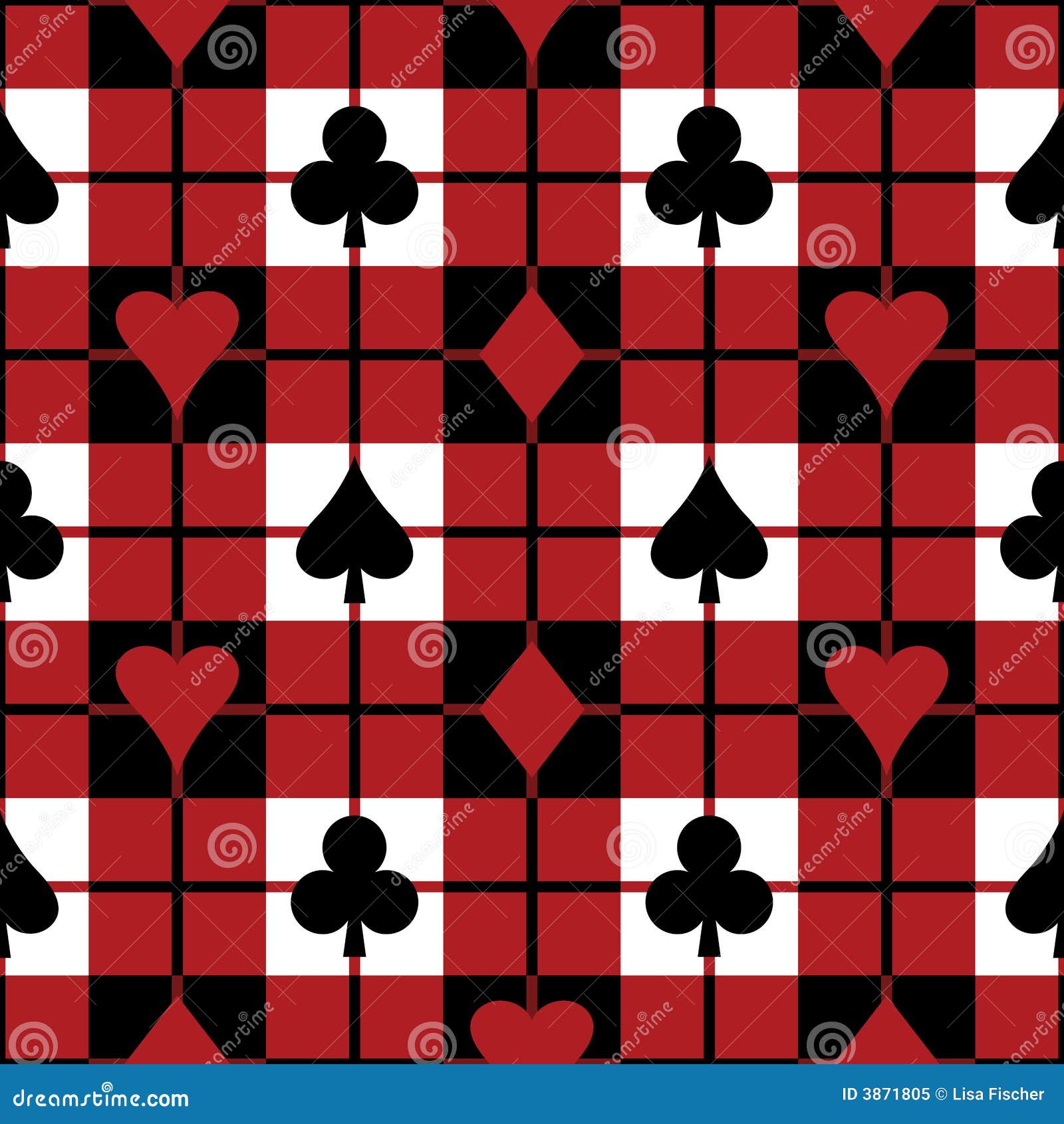 Playing Card Suits Pattern stock vector. Illustration of design - 3871805