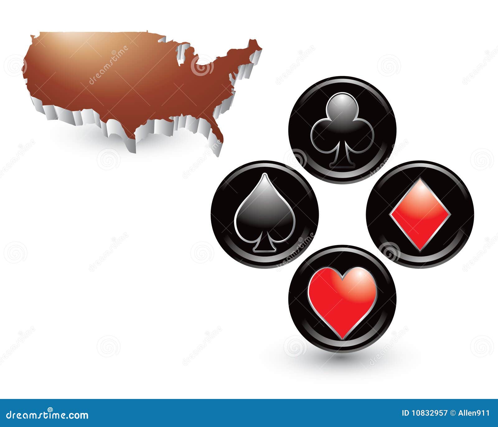 Playing Card Suits on United States Icon Stock Vector - Illustration of ...