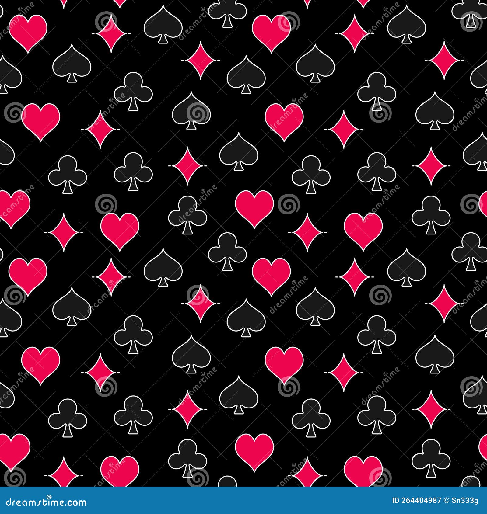 Playing Card Suits Vector Gambling Concept Colored Seamless Pattern ...