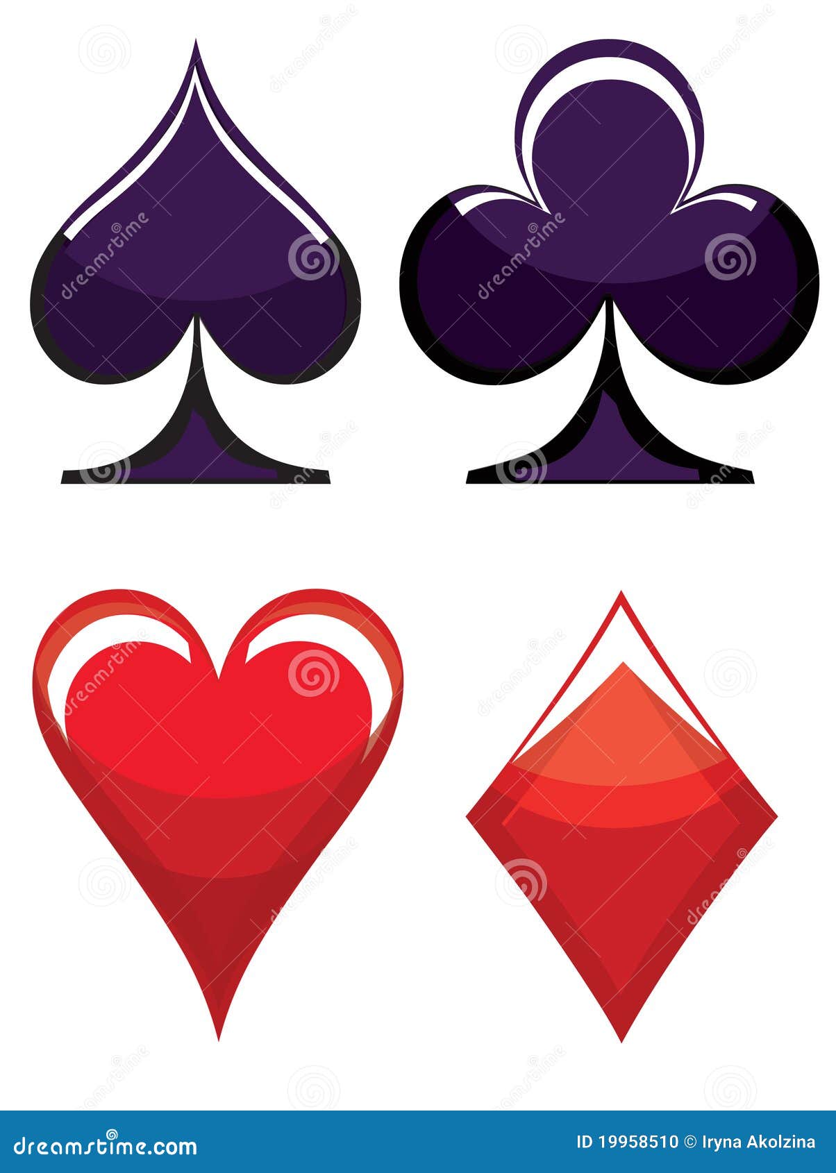 Playing card symbols stock vector. Illustration of strategy - 19958510