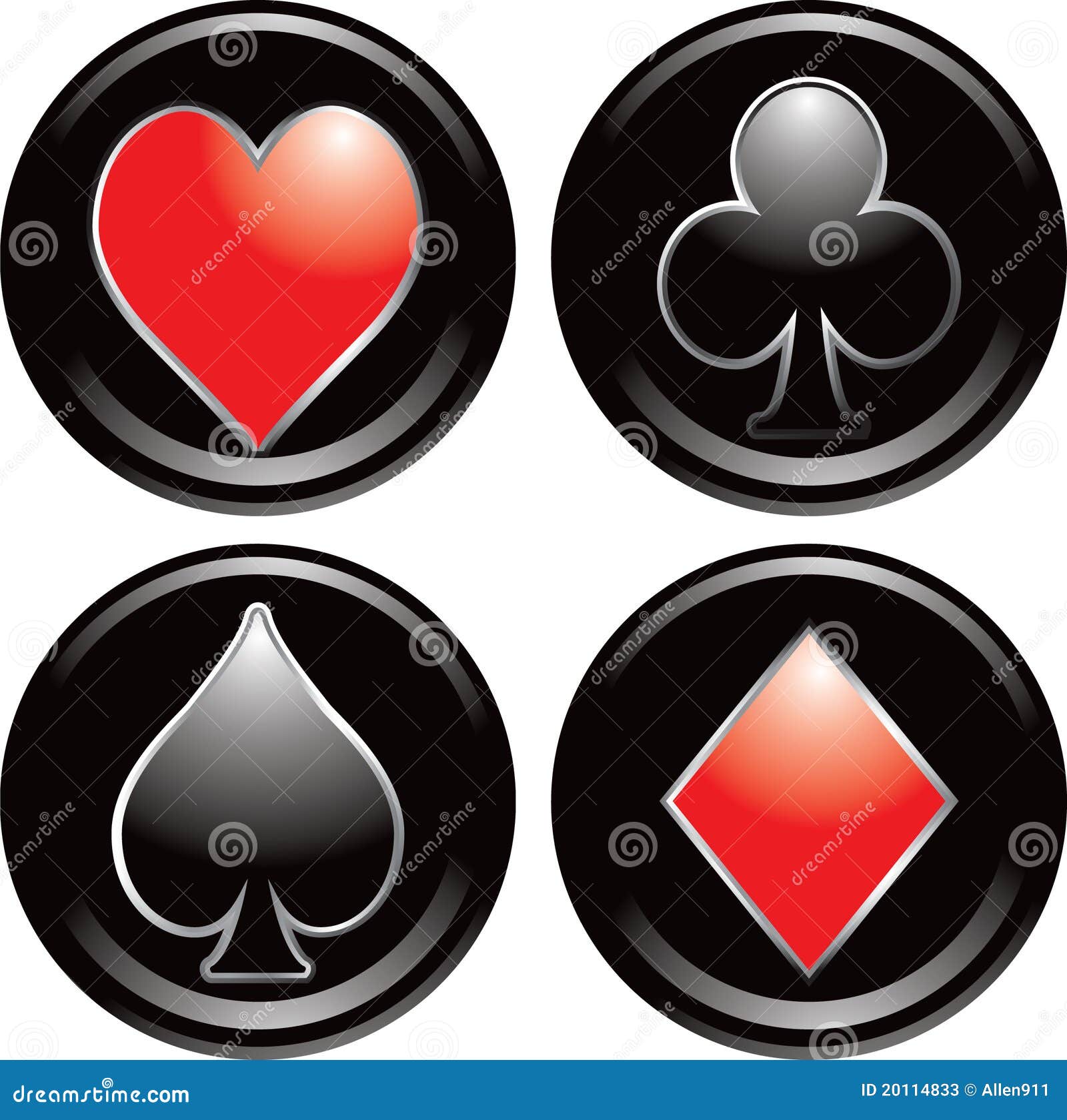 Playing card symbols stock vector. Illustration of gamble - 20114833