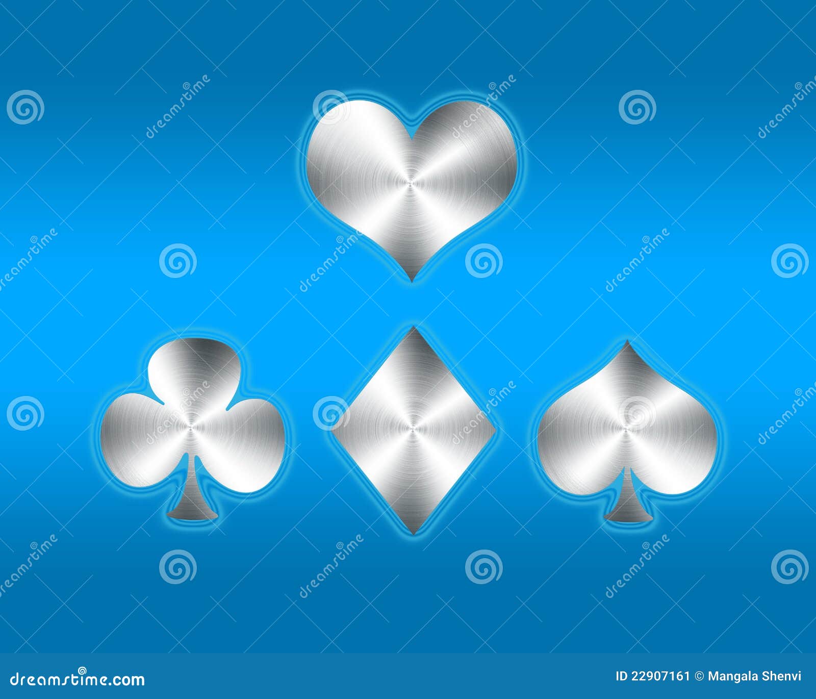 Playing Card Symbols on Blue Background Stock Illustration ...
