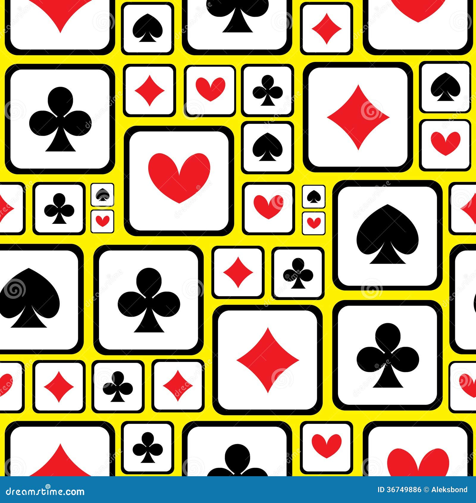 Playing Card Symbols Seamless Pattern Stock Vector - Illustration of ...
