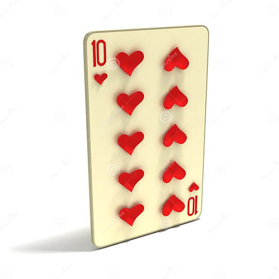 Playing Card: Ten of Hearts Stock Illustration - Illustration of ...