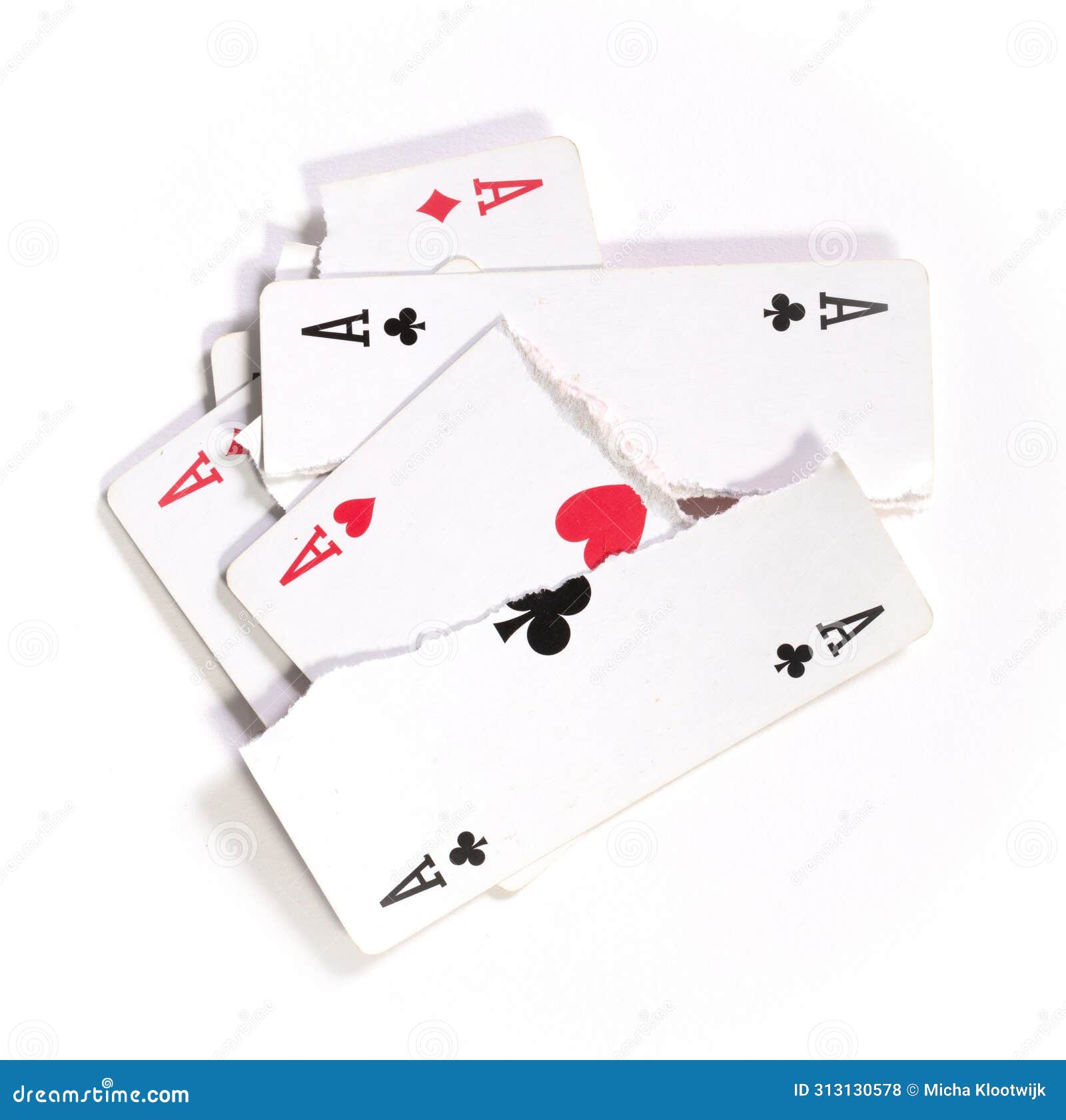 Playing Card, Torn in Pieces Stock Photo - Image of black, heart: 313130578