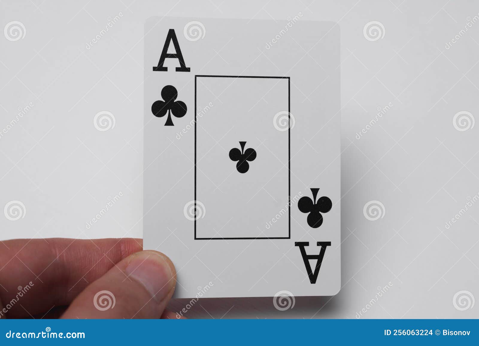 Playing cards, ace in hand stock photo. Image of spades - 256063224