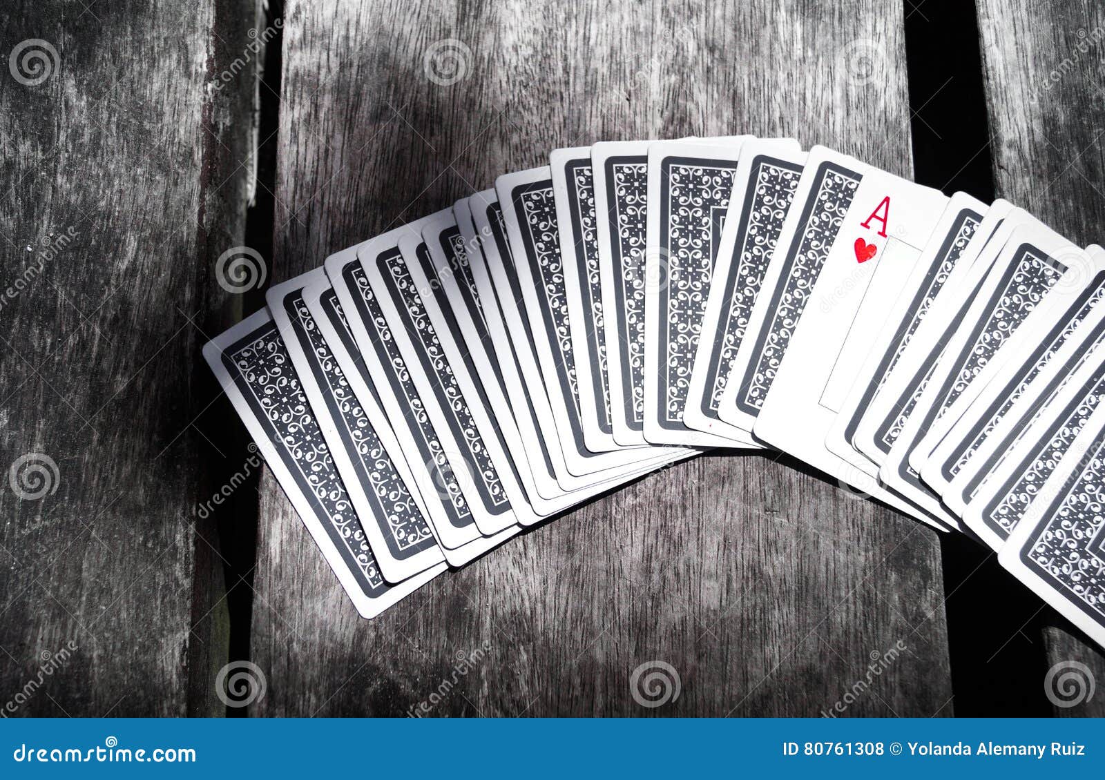 Playing Cards Ace on a Wooden Table Stock Photo - Image of symbol ...