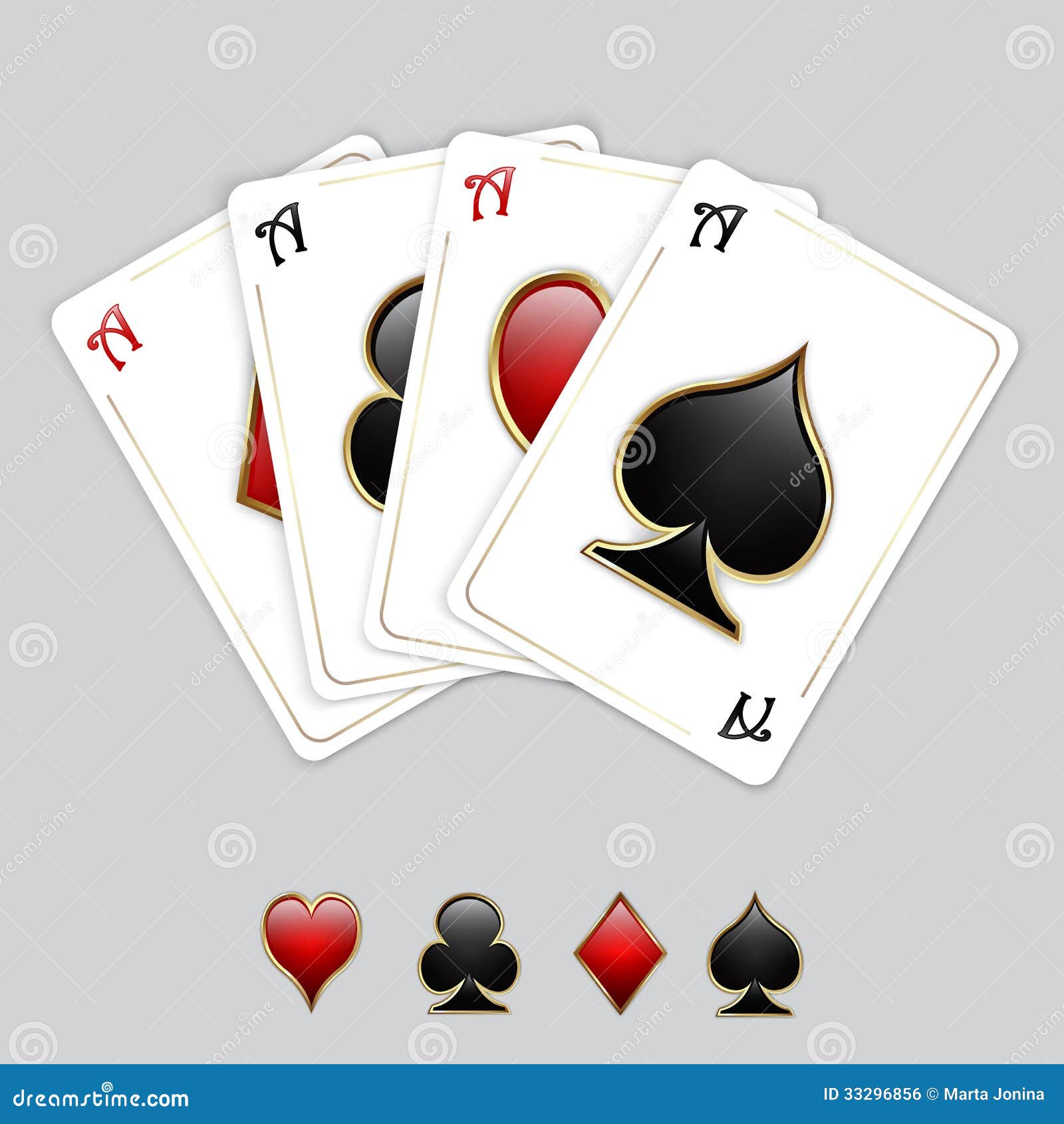 Playing cards, aces stock vector. Illustration of heart - 33296856