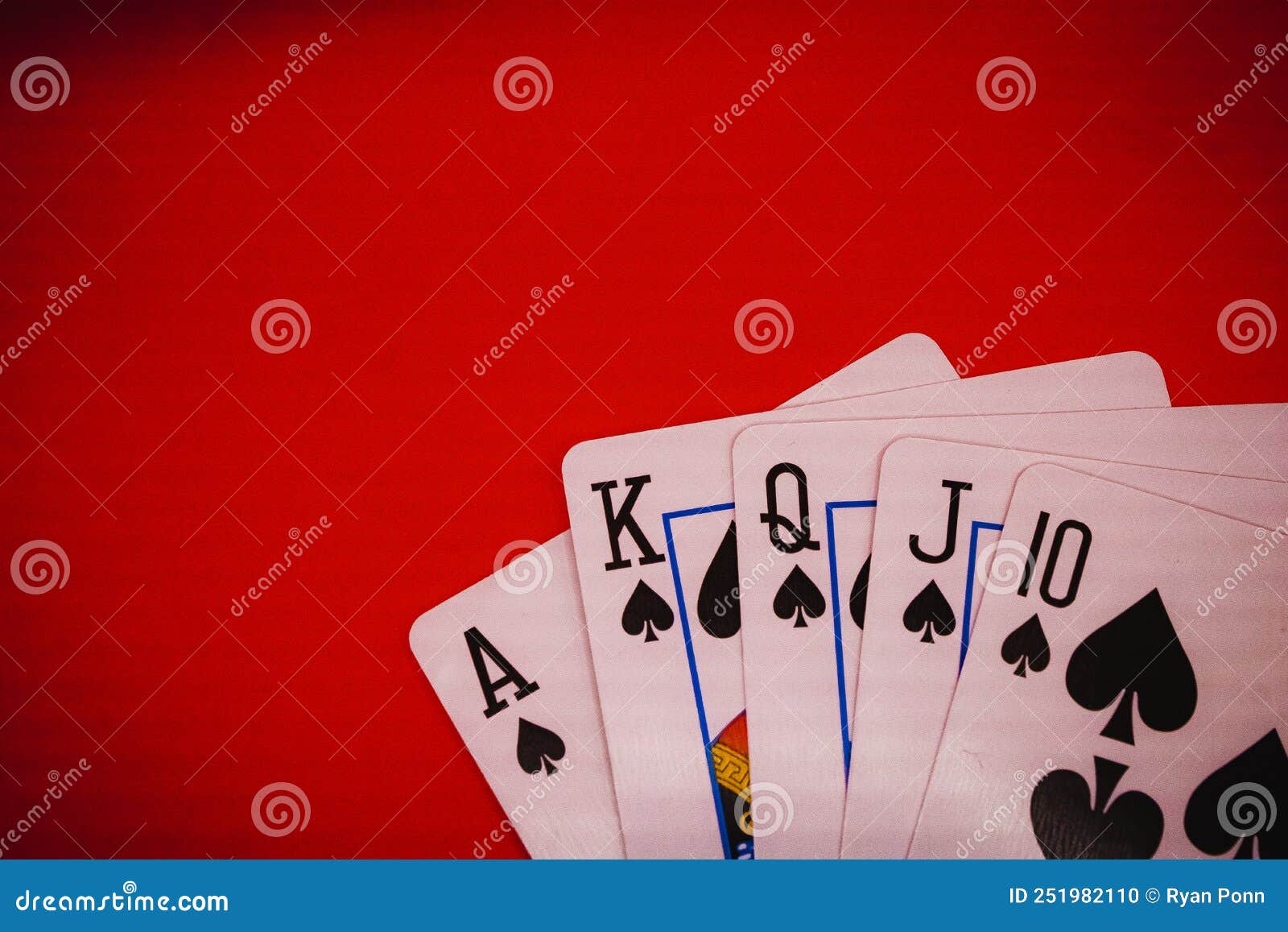 Playing Cards Arranged As a Royal Flush; Poker Hand Stock Photo - Image ...