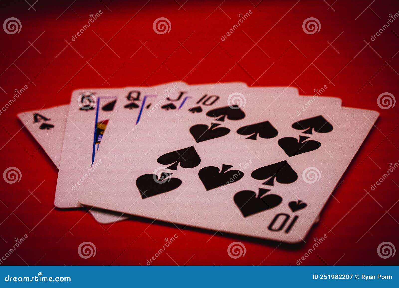 Playing Cards Arranged As a Royal Flush; Poker Hand Stock Image - Image ...