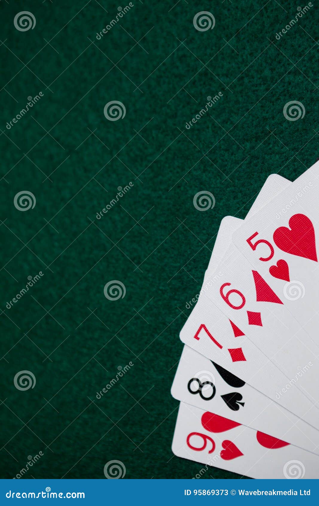 Playing Cards Arranged on Poker Table Stock Image - Image of copy ...