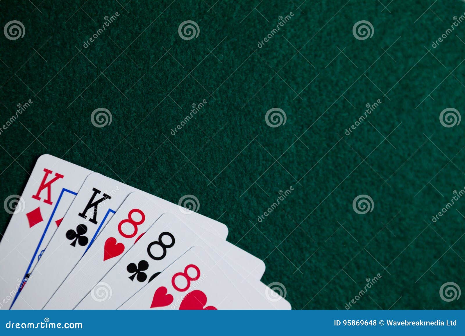 Playing Cards Arranged on Poker Table Stock Photo - Image of gaming ...