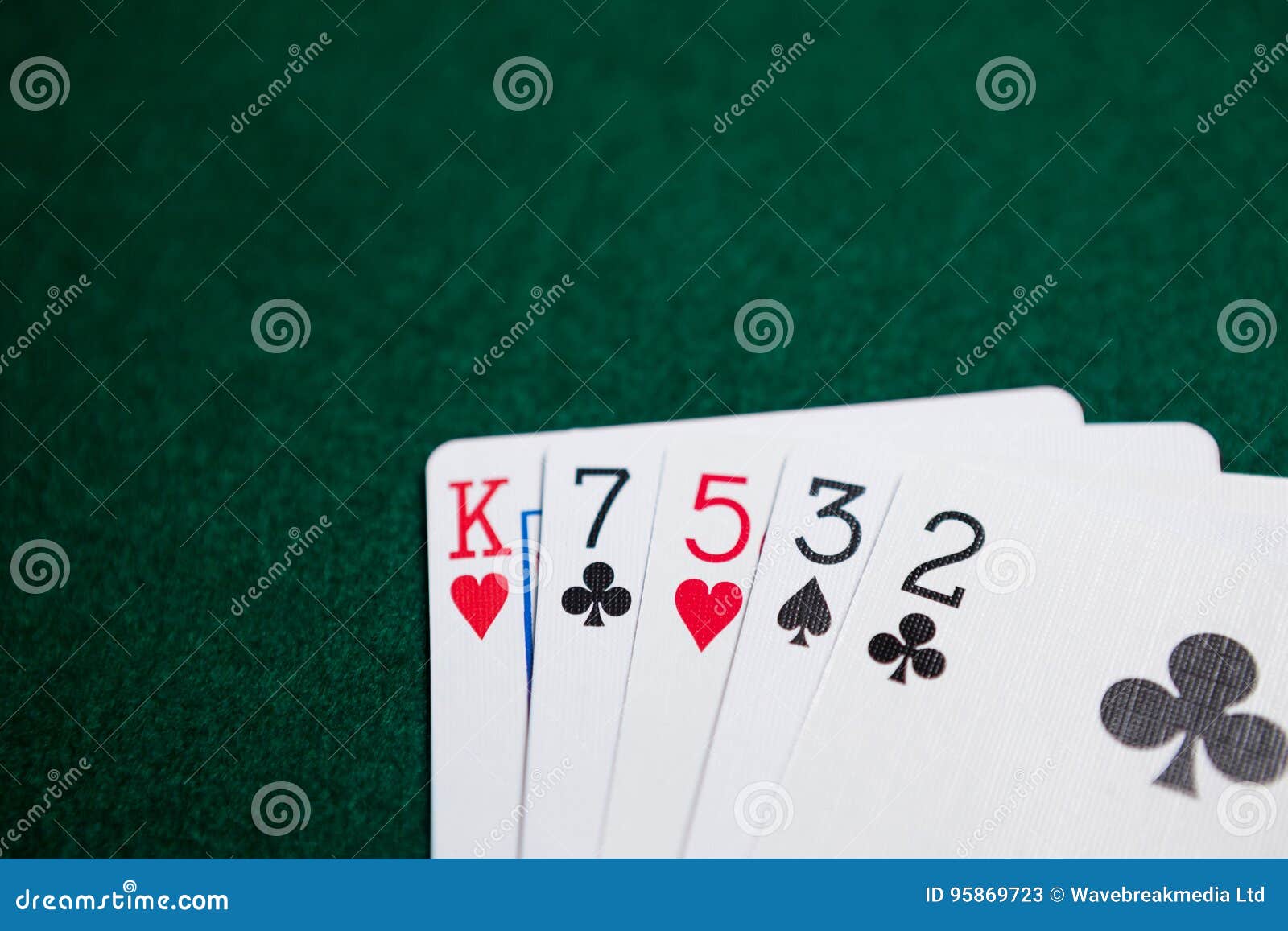 Playing Cards Arranged on Poker Table Stock Image - Image of casino ...