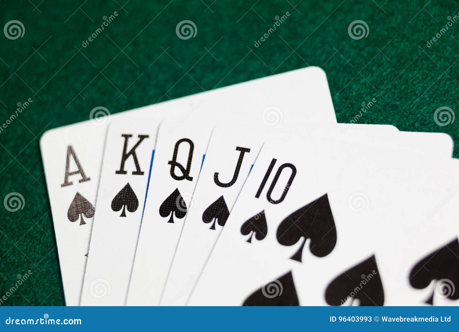 Playing Cards Arranged on Poker Table Stock Image - Image of king ...