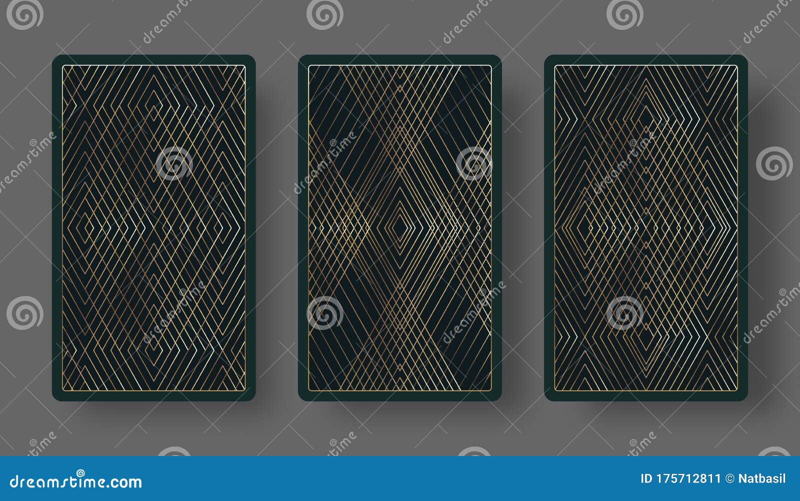 Playing Cards Back Set with Geometric Pattern Stock Vector ...
