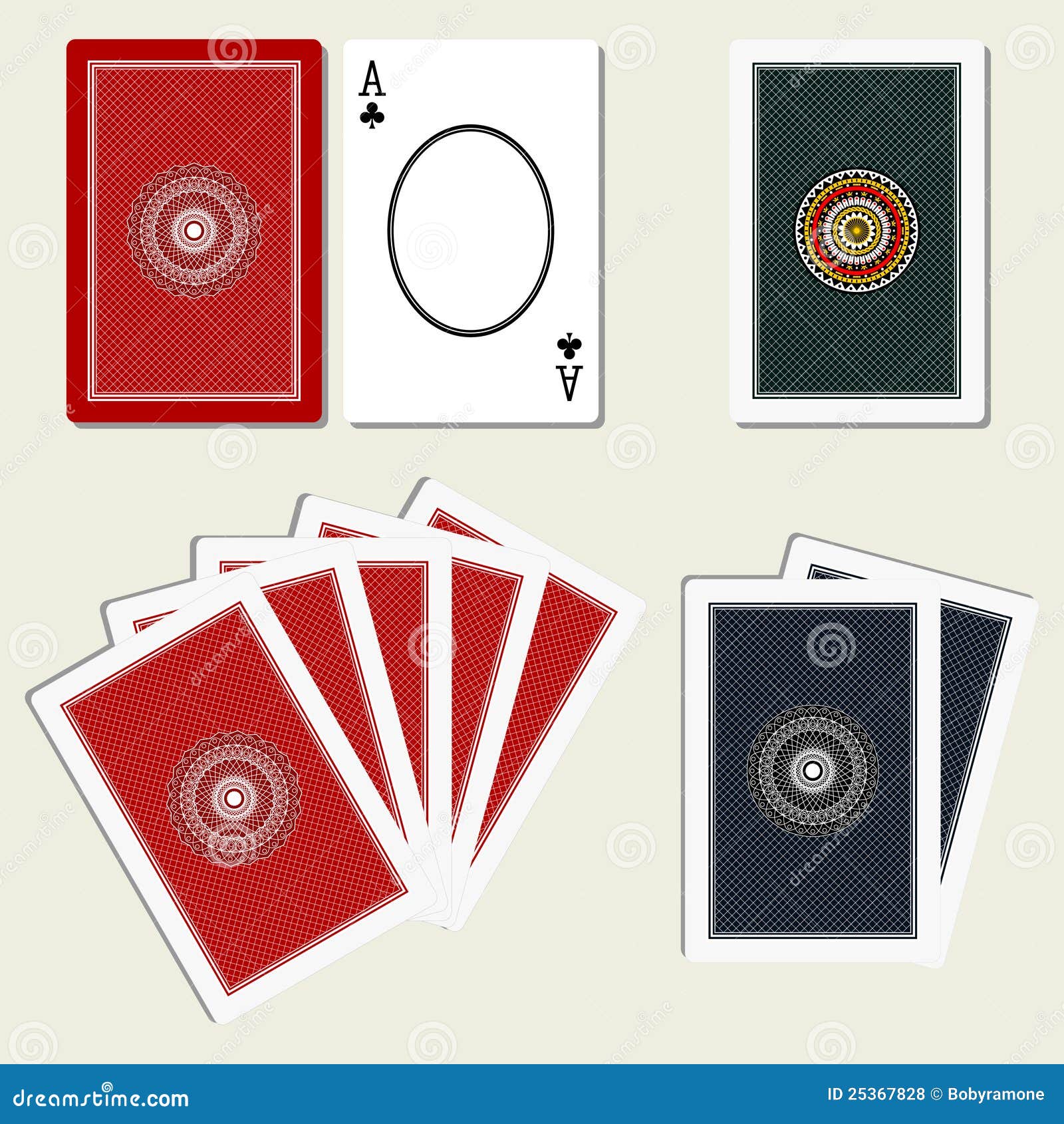 Playing Cards Back Side and Blank Ace Stock Vector - Illustration of ...