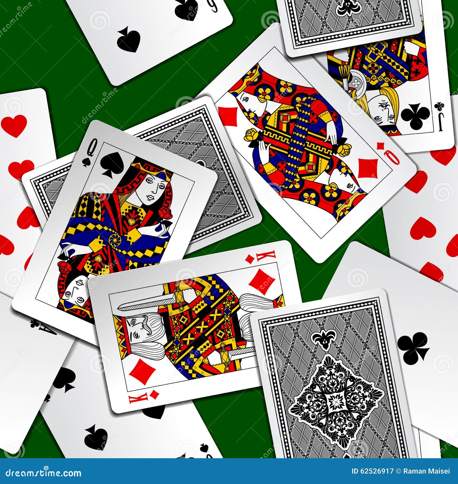 Playing cards background stock vector. Illustration of jack - 62526917