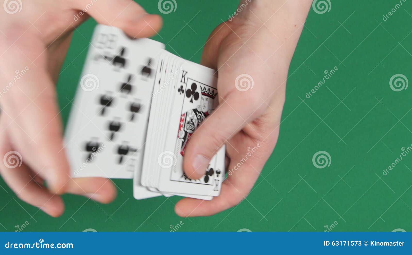 Playing Cards Being Shuffle on a Green Surface by Stock Video - Video ...