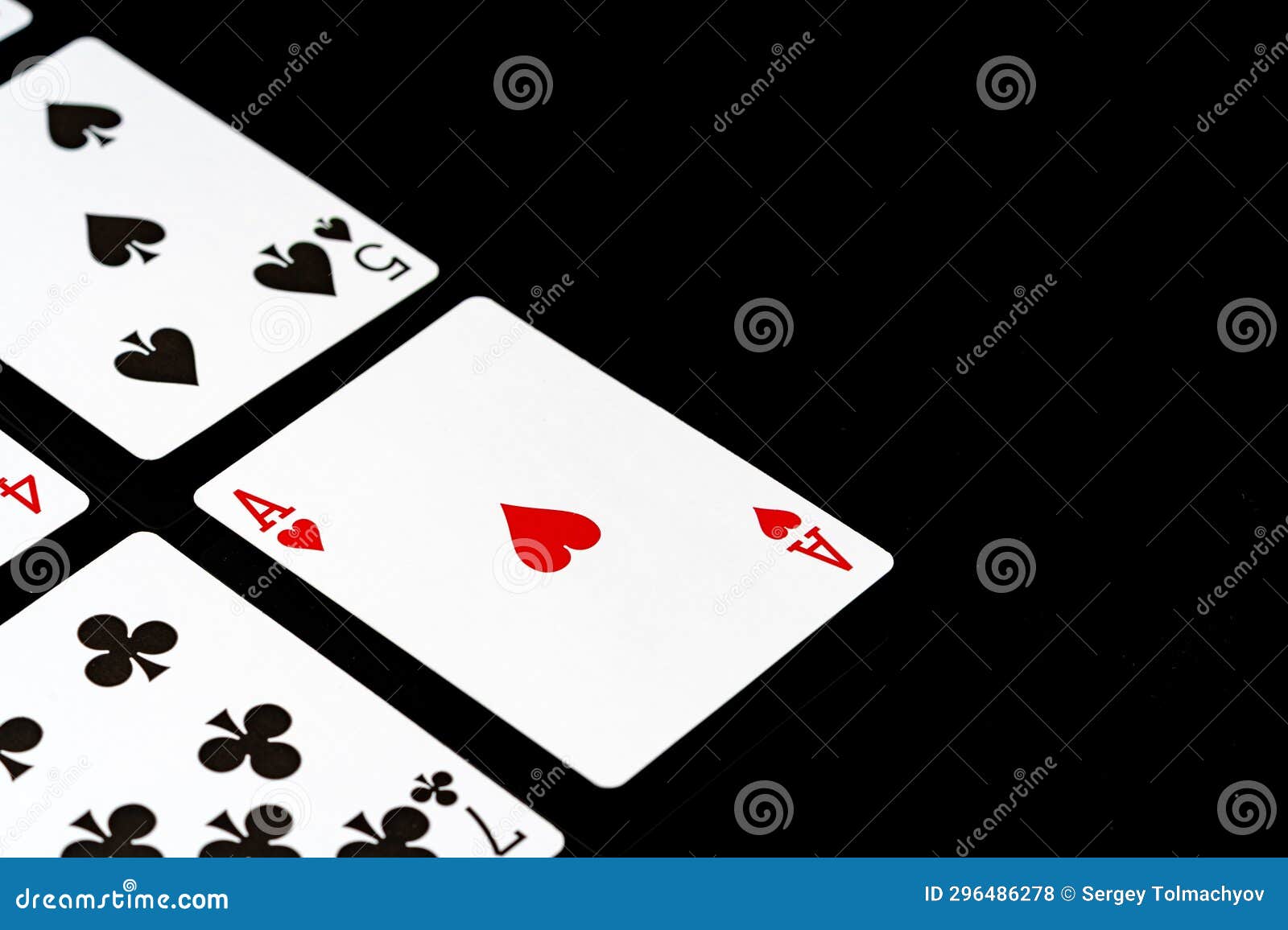 Playing Cards on Black Background Studio Shot Close Up Stock Photo ...