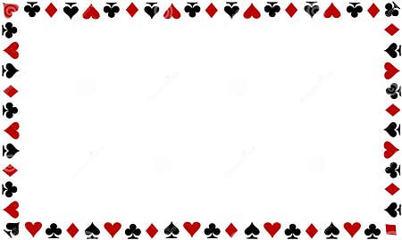 Playing Cards Border on White Background Stock Image - Image of game ...