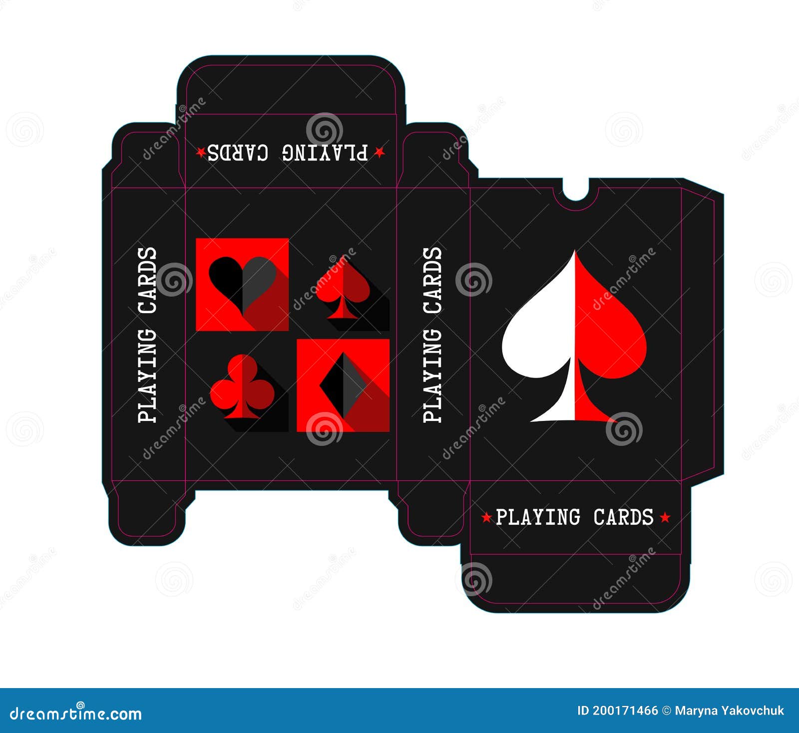 Playing Cards Box stock vector. Illustration of suit - 200171466