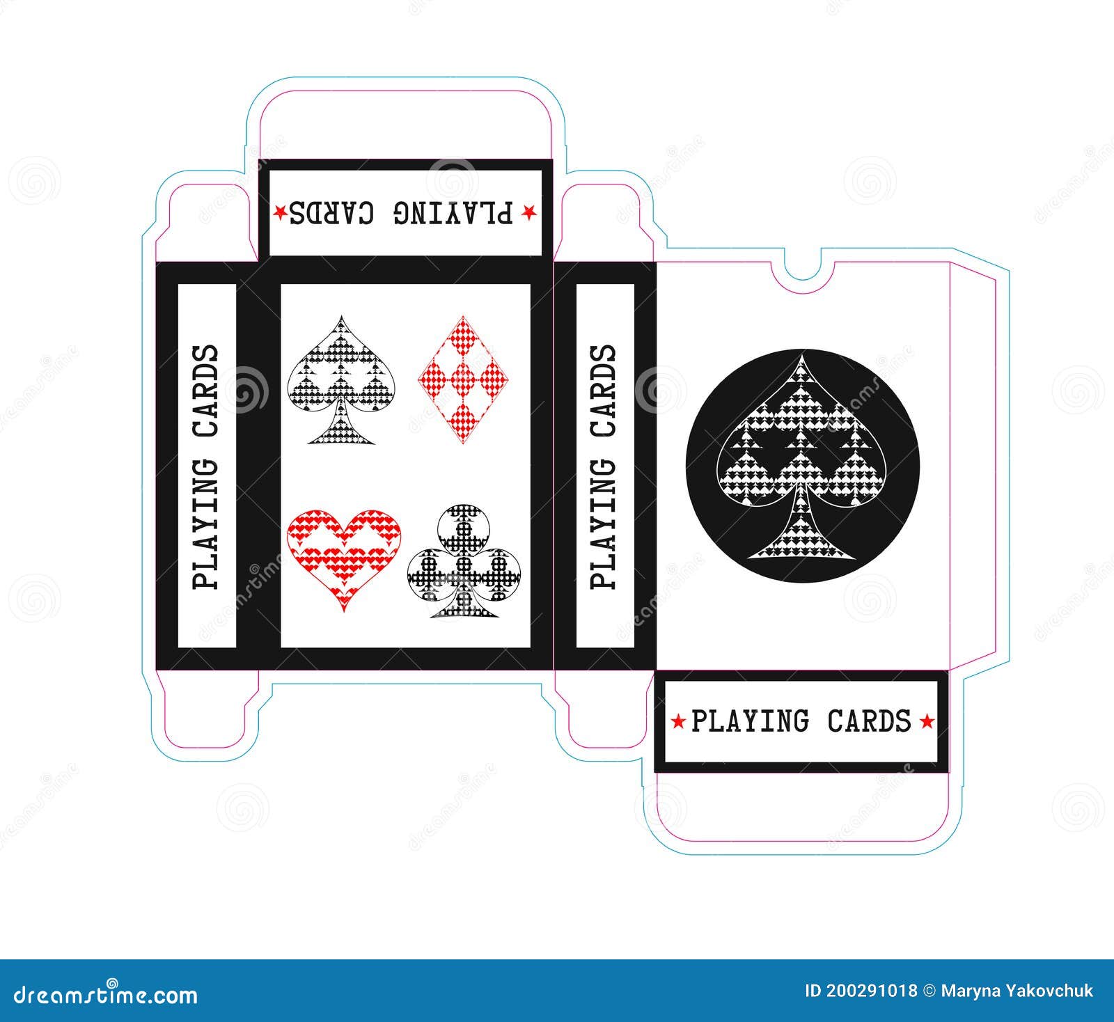 Playing Cards Box stock vector. Illustration of poker - 200291018