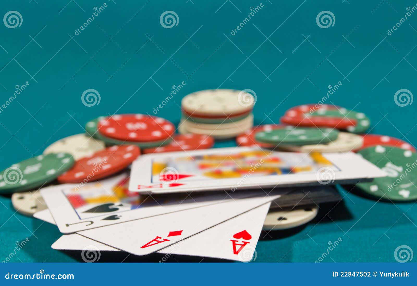 Playing cards and chips stock photo. Image of chip, night - 22847502