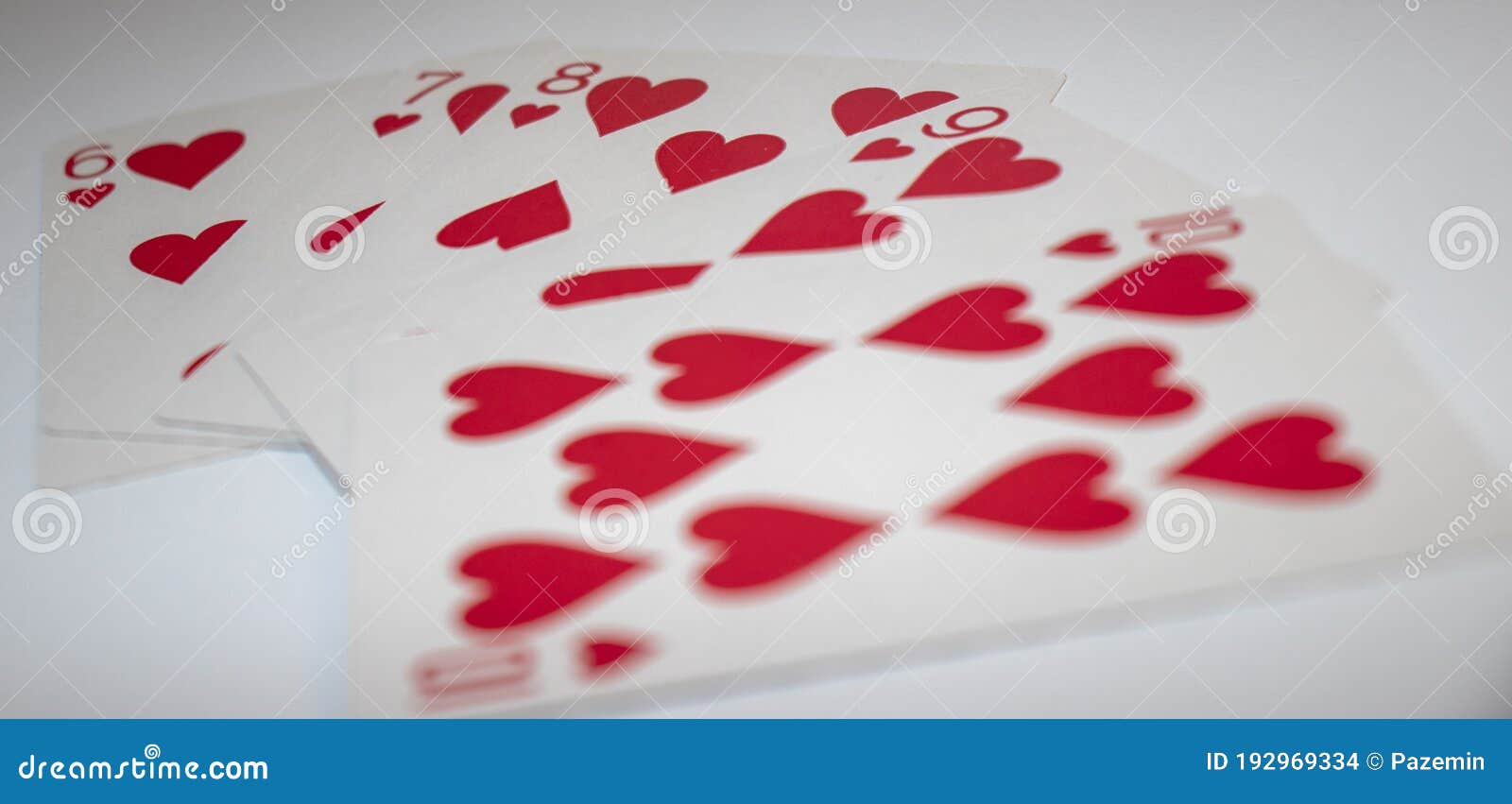 Playing Cards. Combination of Straight Flash. Indoors Stock Photo ...