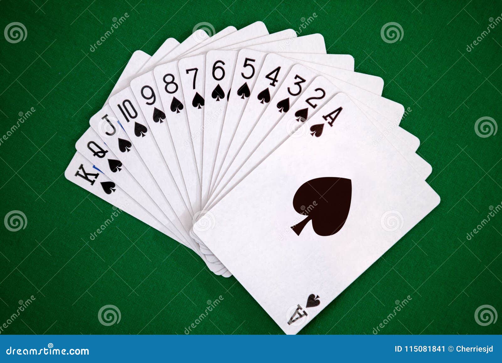 Playing Cards Combination. Top View. Stock Image - Image of concept ...